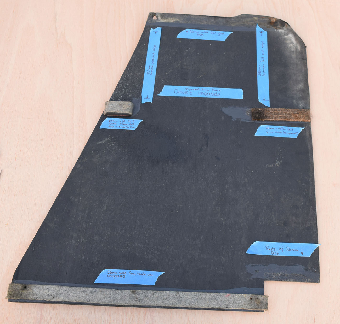 Instrument panel, floor etc